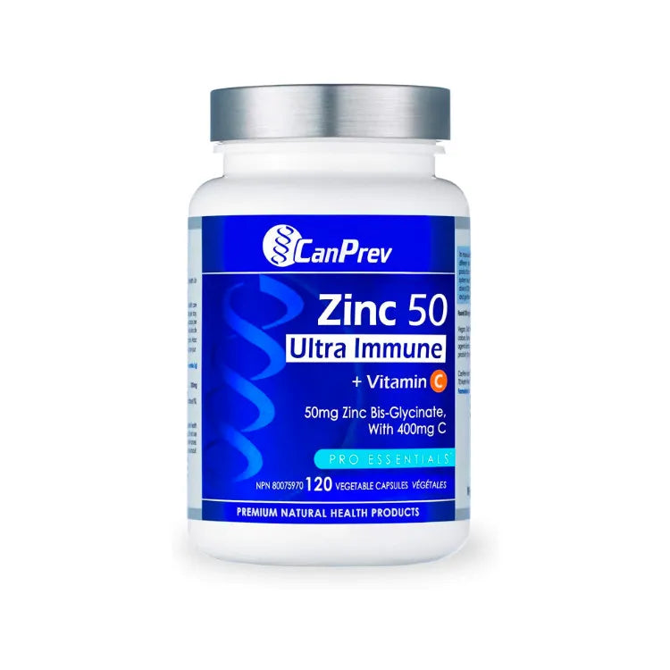 CanPrev, Zinc 50 Ultra Immune + Vitamin C, 120 Vegetable Capsules ...