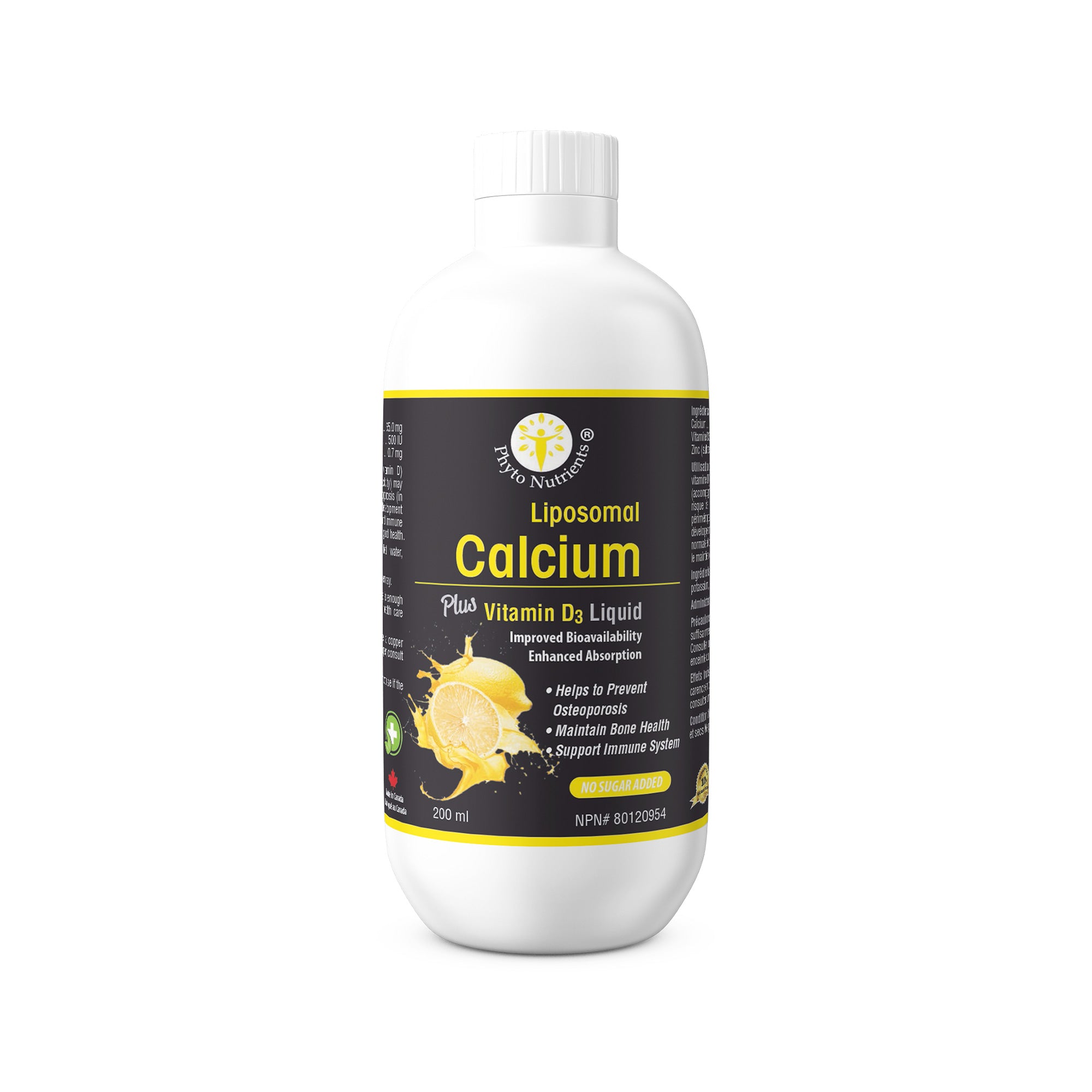 Phyto Nutrients Liposomal Calcium Plus Vitamin D Liquid – Ihealth BC